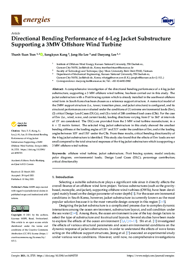 (PDF) Directional Bending Performance of 4-Leg Jacket Substructure ...