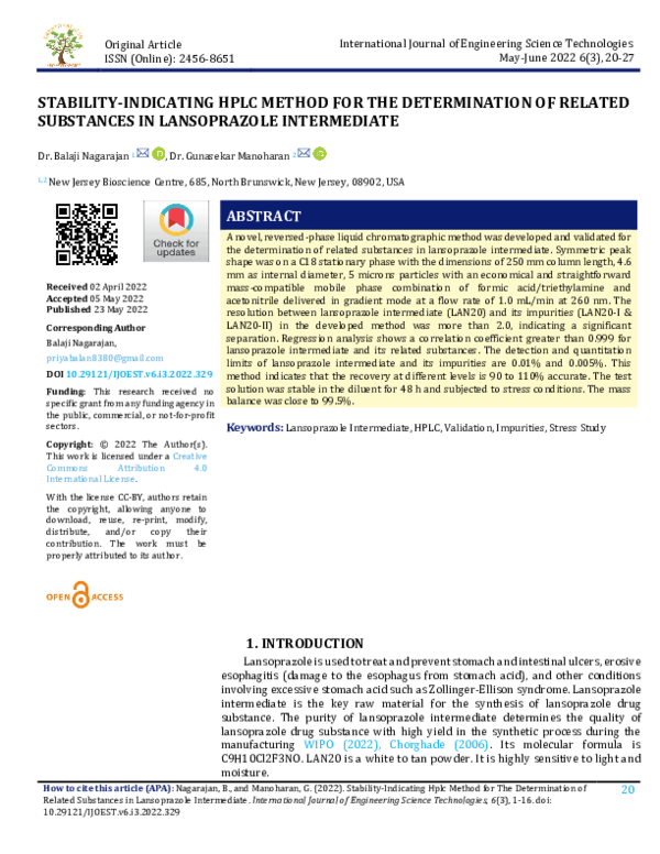 (PDF) STABILITY-INDICATING HPLC METHOD FOR THE DETERMINATION OF RELATED ...