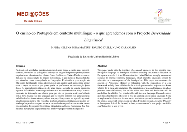 (PDF) O ensino do Português em contexto multilingue-o que aprendemos ...