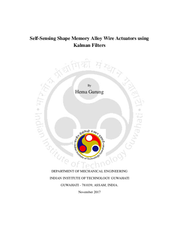 (PDF) Self-sensing shape memory alloy wire actuators using Kalman filters