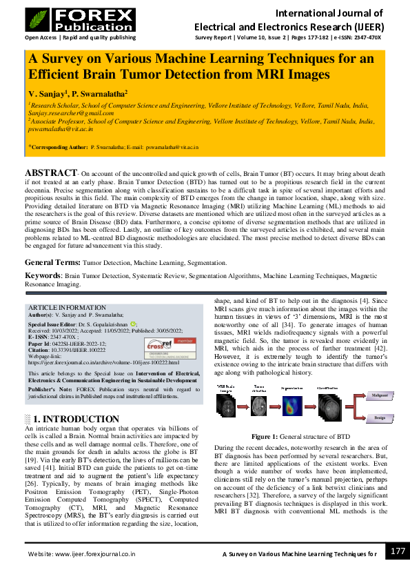 Pdf A Survey On Various Machine Learning Techniques For An Efficient