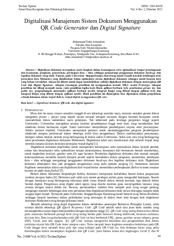 (PDF) QR Code DIGITALISASI MANAJEMEN SISTEM DOKUMEN MENGGUNAKAN QR CODE ...