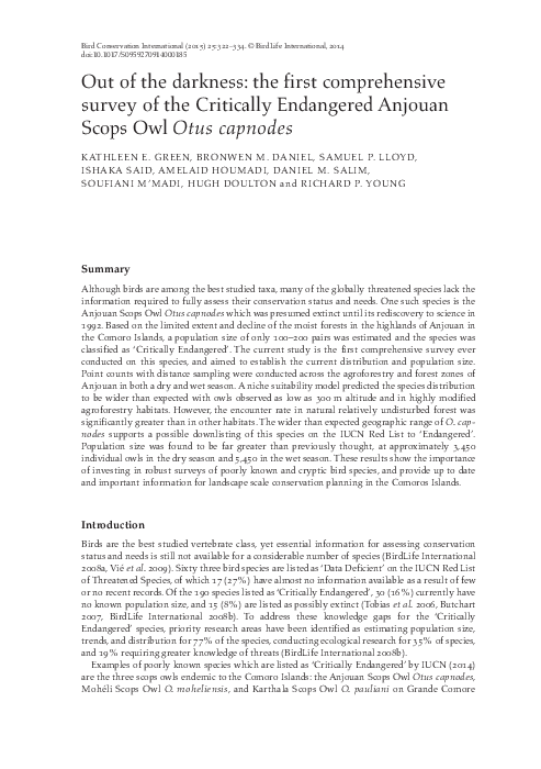 (PDF) Out of the darkness: the first comprehensive survey of the ...