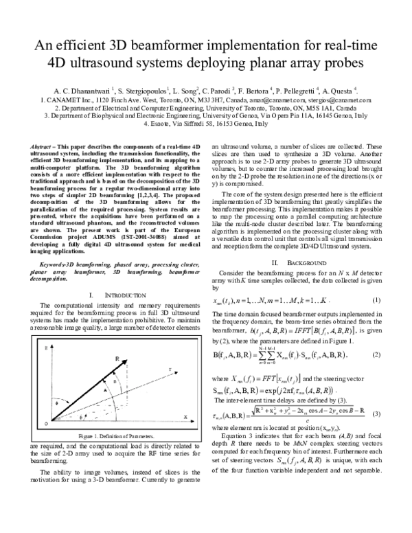 (PDF) An efficient 3D beamformer implementation for real-time 4D ultrasound systems deploying ...