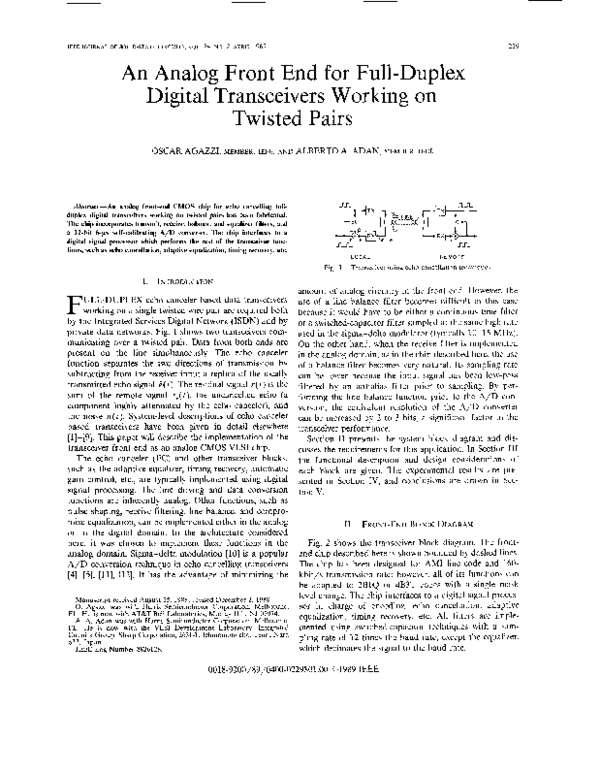 (PDF) An analog front end for full-duplex digital transceivers working ...