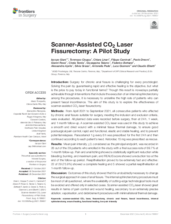 (PDF) Scanner-Assisted CO2 Laser Fissurectomy: A Pilot Study