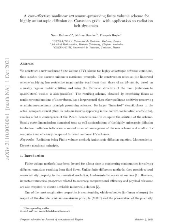 (PDF) A cost-effective nonlinear extremum-preserving finite volume scheme for highly anisotropic ...