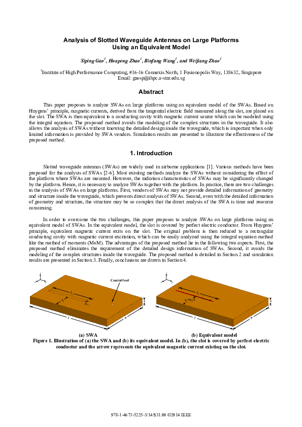 Pdf Analysis Of Slotted Waveguide Antennas On Large Platforms Using