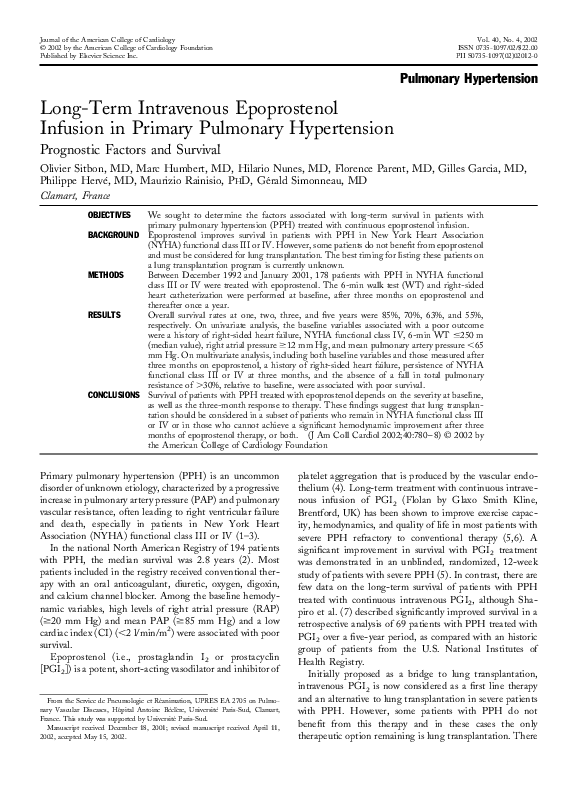 (PDF) hypertension: Prognostic factors and survival Long-term ...
