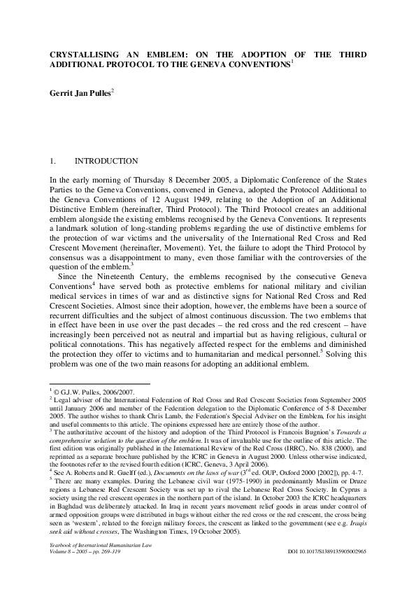 (PDF) Crystallising an Emblem: On the Adoption of the Third Additional ...