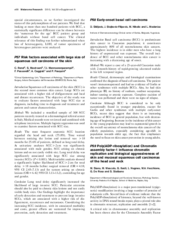(PDF) P58 Early-onset basal cell carcinoma | Jelena Stojkovic Filipovic - Academia.edu