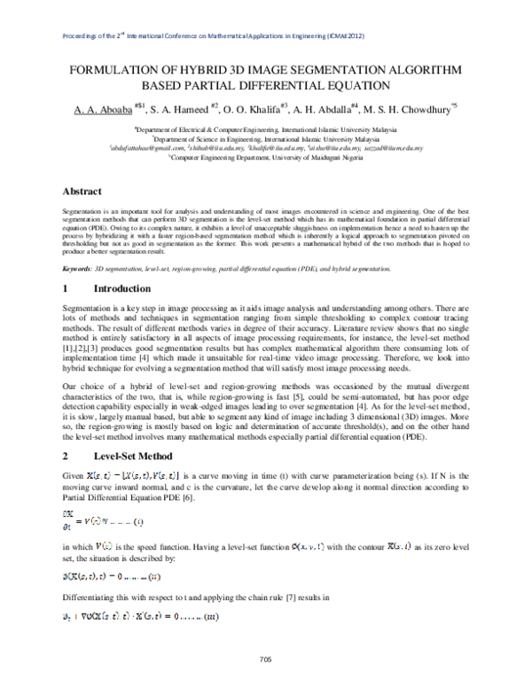 (PDF) Formulation of hybrid 3D image segmentation algorithm based partial differential equation ...