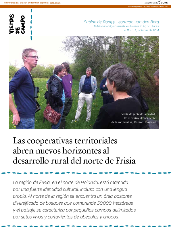 (PDF) Las cooperativas territoriales abren nuevos horizontes al ...