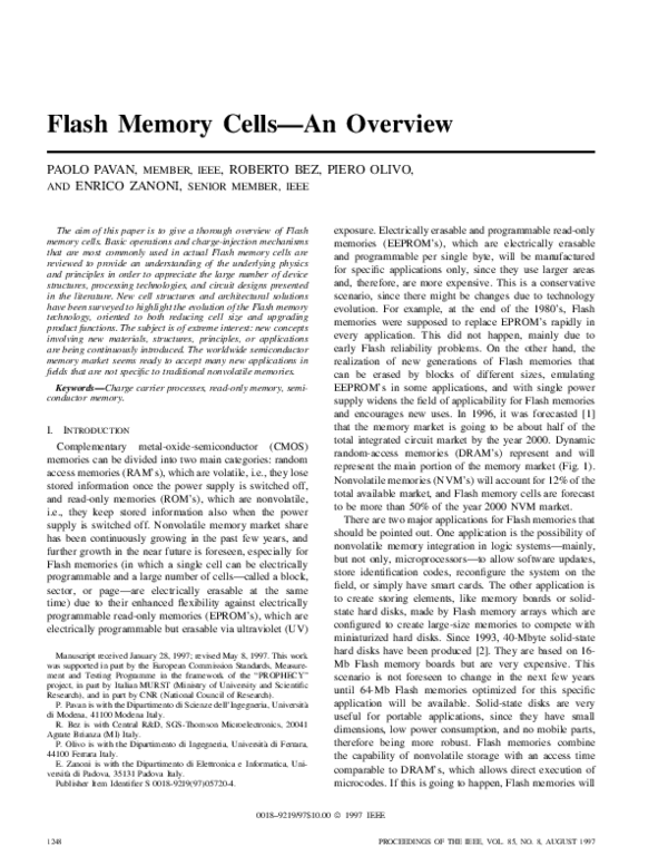 (PDF) Flash memory cells-an overview