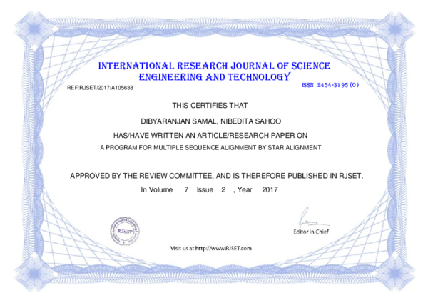 (PDF) A Program for Multiple Sequence Alignment by Star Alignment