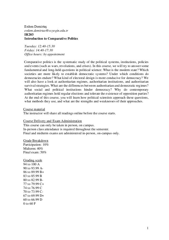 (PDF) Introduction to Comparative Politics