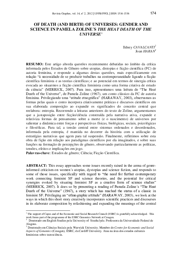 (PDF) Of Death (And Birth) of the Universes: Gender and Science in ...