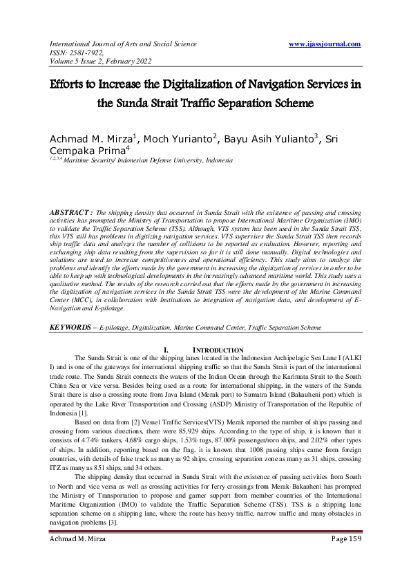 (PDF) Efforts to Increase the Digitalization of Navigation Services in ...