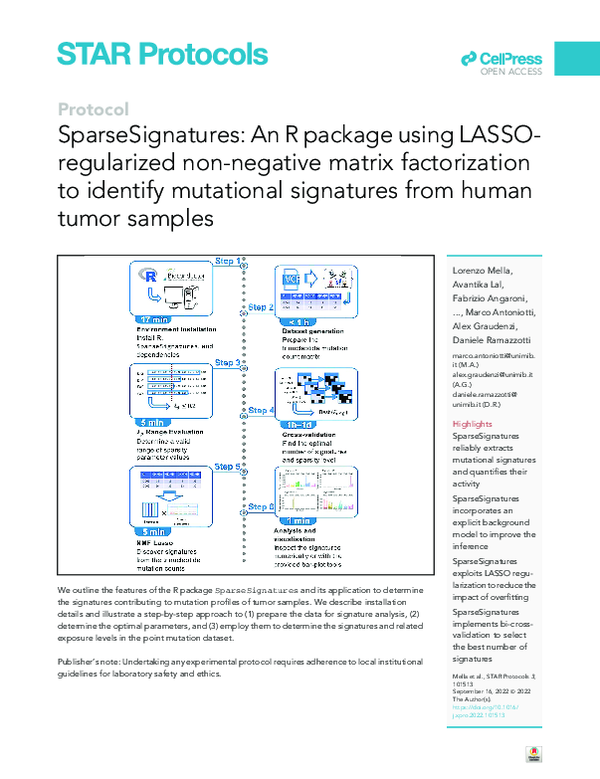 (PDF) SparseSignatures: An R package using LASSO- regularized non-negative matrix factorization ...