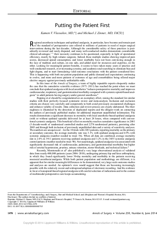 (PDF) Putting the Patient First