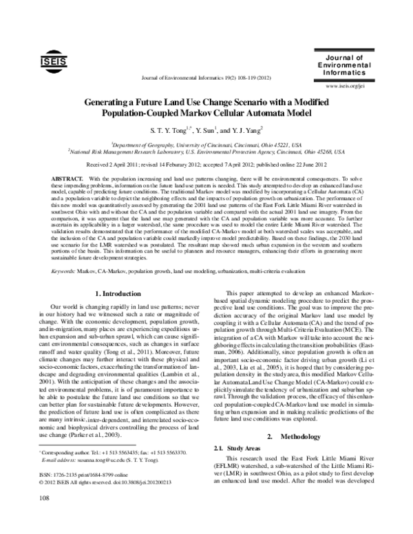 (PDF) Generating a Future Land Use Change Scenario with a Modified ...