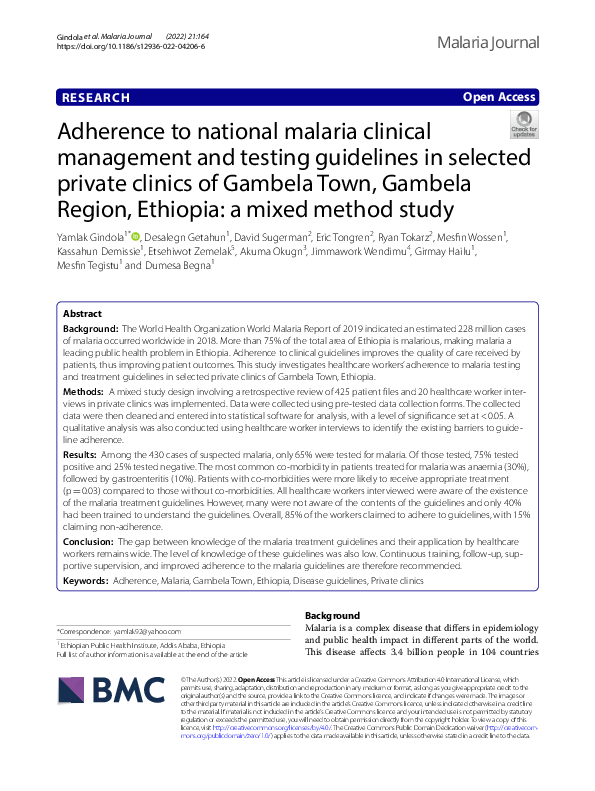(PDF) Factors Influencing Malaria Treatment and Patient Adherence to ...