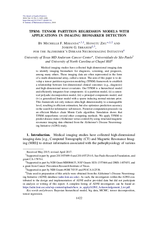 Pdf Tprm Tensor Partition Regression Models With Applications In