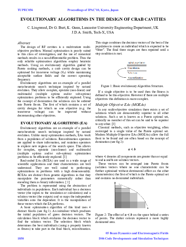 (PDF) Evolutionary Algorithms in the Design of Crab Cavities | Kester Gunn - Academia.edu