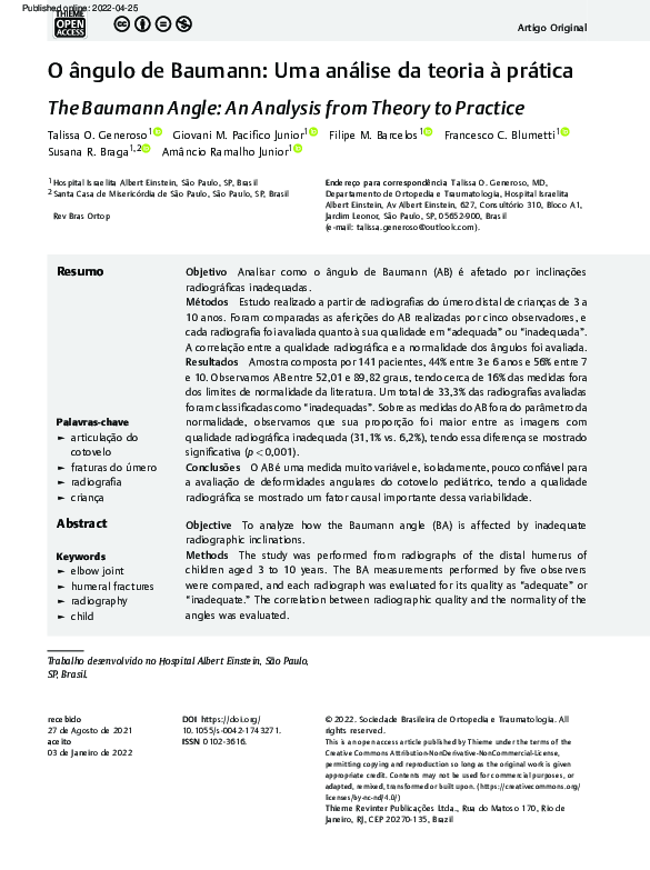 (PDF) O ângulo de Baumann: Uma análise da teoria à prática