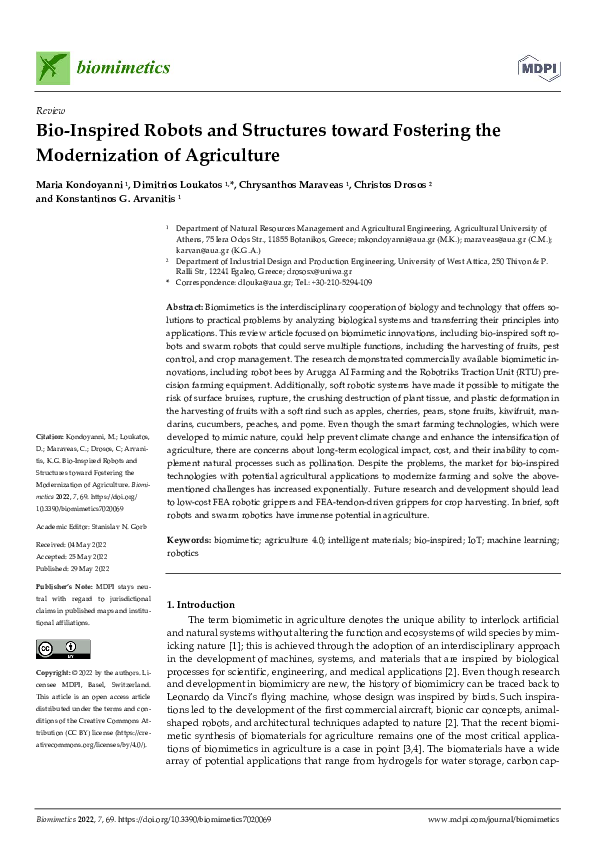 (PDF) Bio-Inspired Robots and Structures toward Fostering the ...