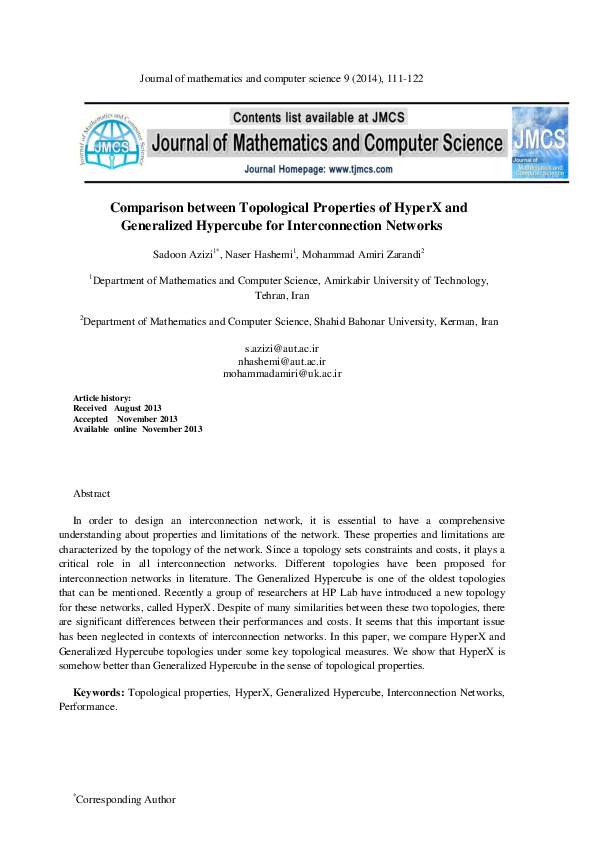 (PDF) A comparative study of topological properties of hypercubes and star graphs | Anand ...