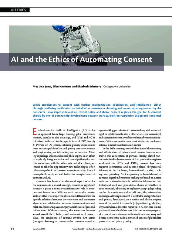 (PDF) AI and the Ethics of Automating Consent