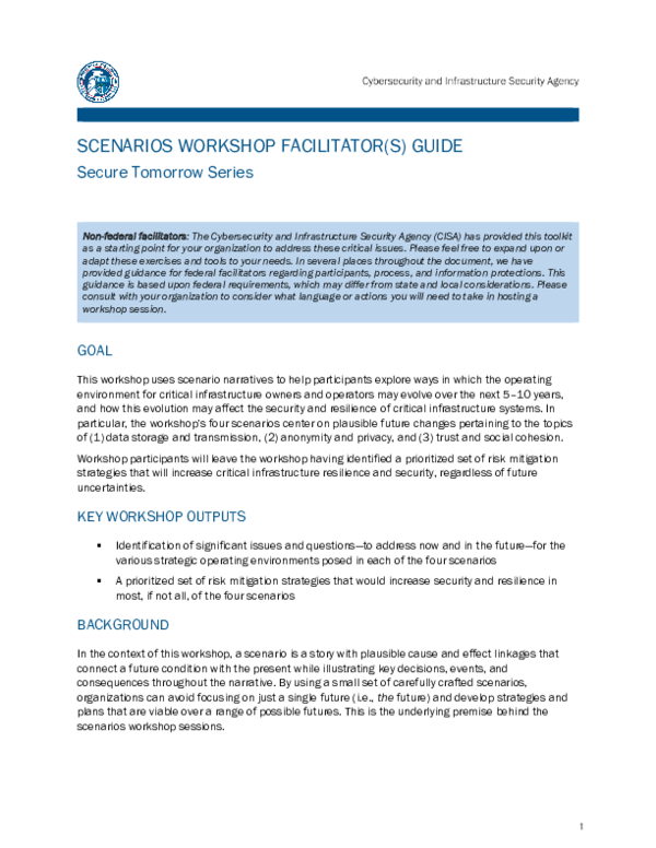 (PDF) STS Scenarios Workshop Facilitation Guide