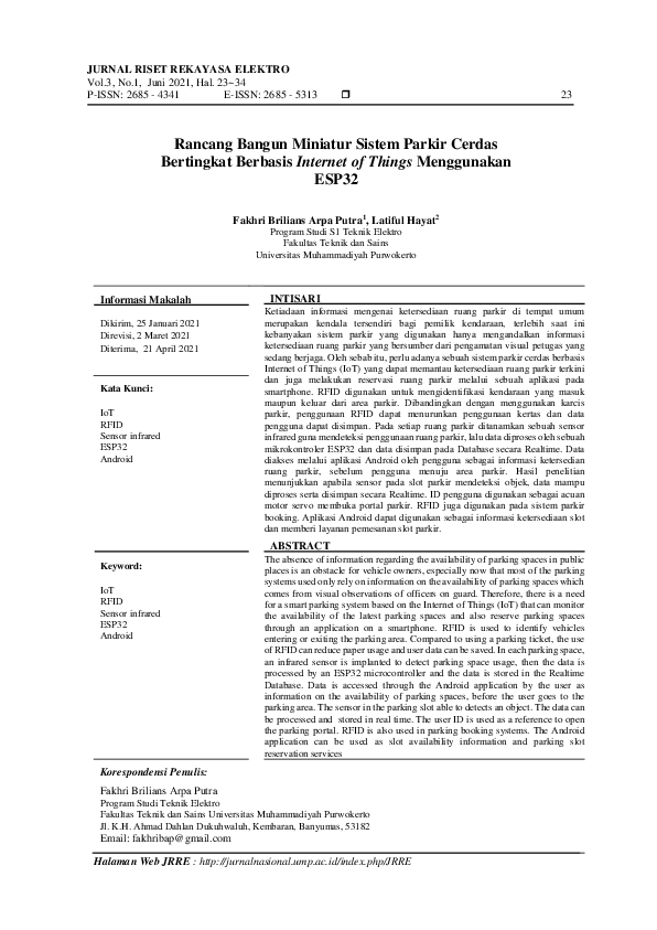 (PDF) Rancang Bangun Miniatur Sistem Parkir Cerdas Bertingkat Berbasis ...