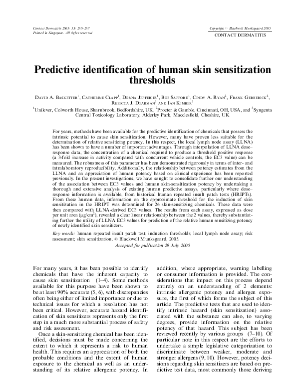 (PDF) Predictive identification of human skin sensitization thresholds ...