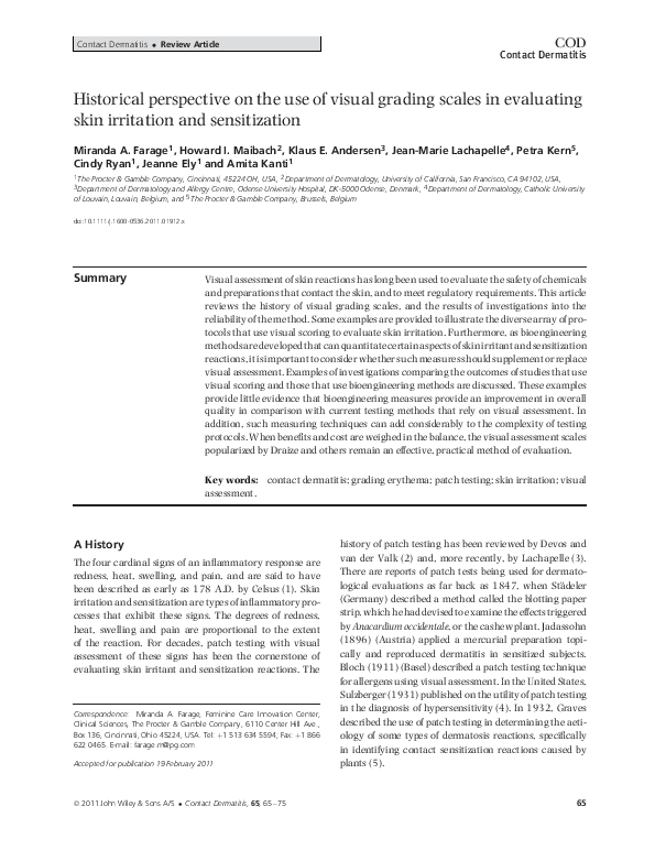 (PDF) Historical perspective on the use of visual grading scales in ...