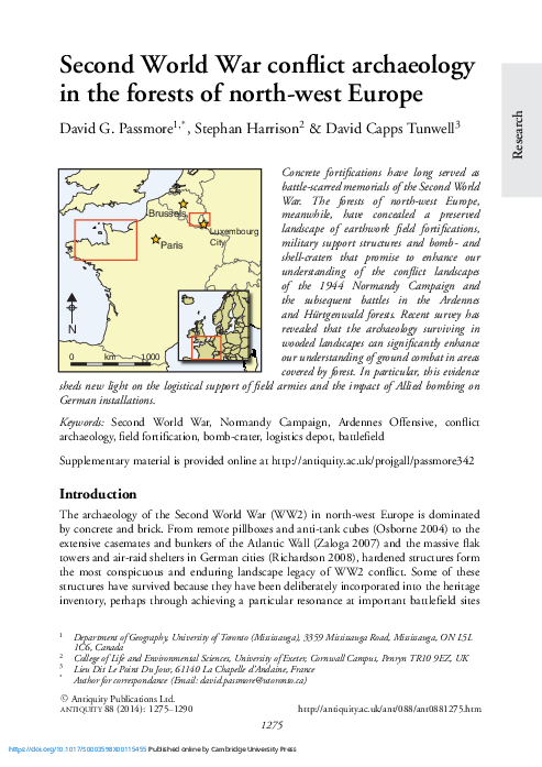 (PDF) Second World War conflict archaeology in the forests of north ...