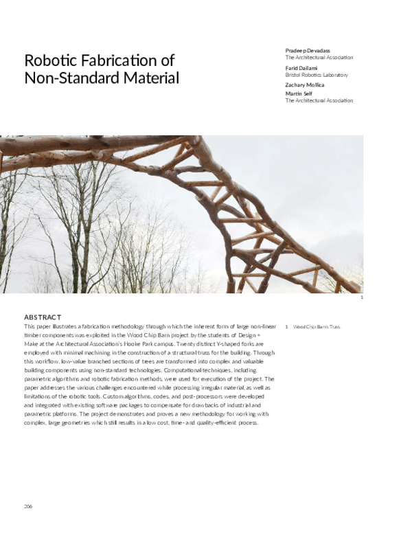 (PDF) Robotic Fabrication of Non-Standard Material