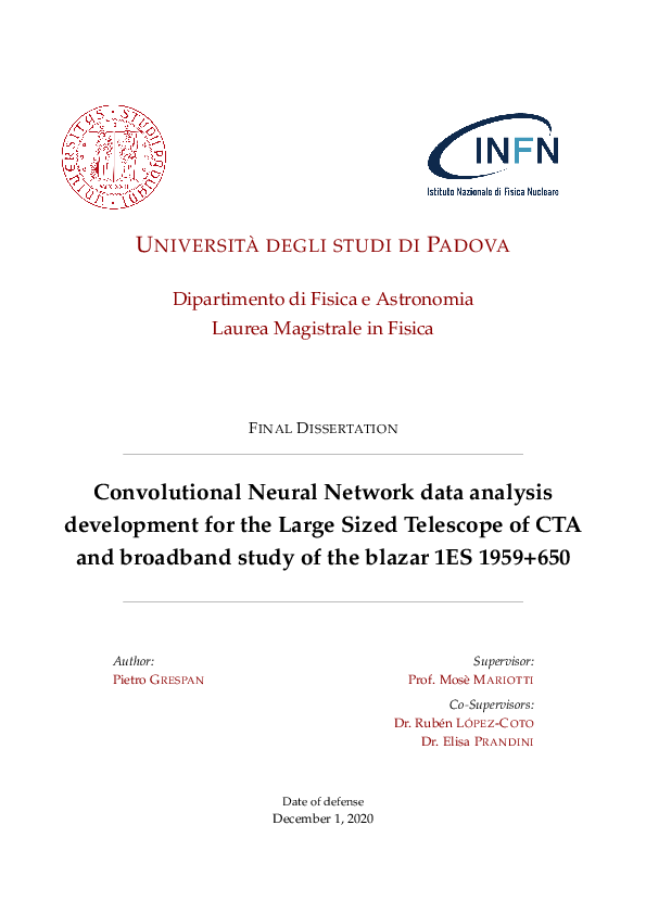 Pdf Convolutional Neural Network Data Analysis Development For The Large Sized Telescope Of