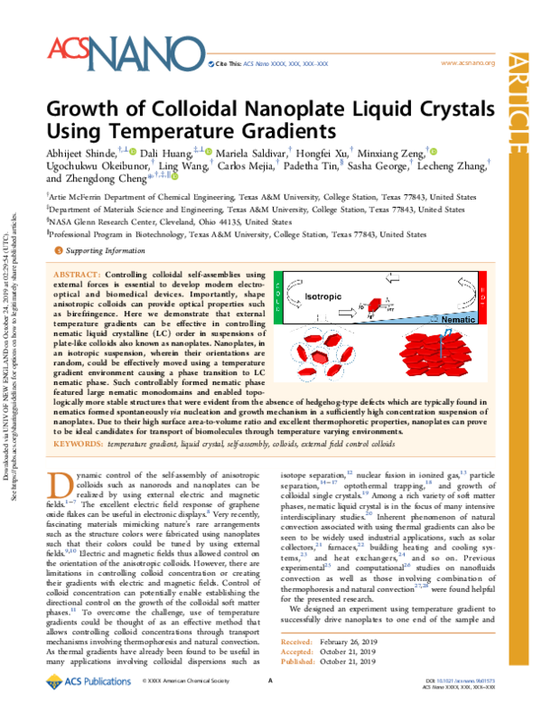 (PDF) Growth of Colloidal Nanoplate Liquid Crystals Using Temperature ...