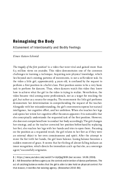 (PDF) Reimagining the Body Attunement of Intentionality and Bodily ...