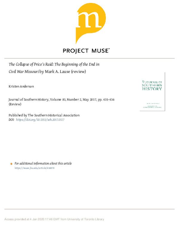 (PDF) The Collapse of Price's Raid: The Beginning of the End in Civil ...
