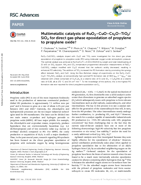 (PDF) Multimetallic catalysts of RuO2–CuO–Cs2O–TiO2/SiO2for direct gas ...