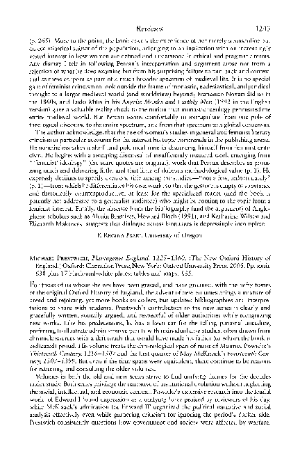 (PDF) Michael Prestwich, Plantagenet England, 1225–1360. (The New ...
