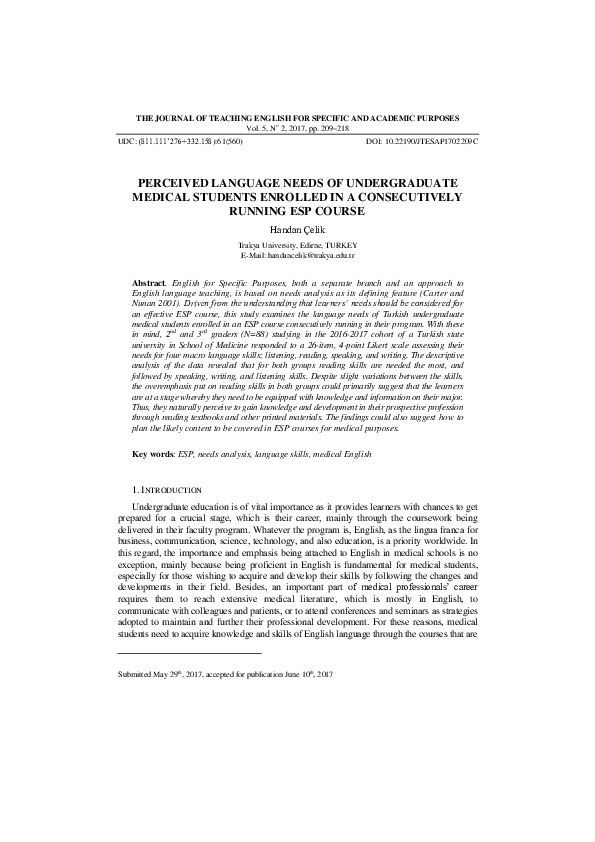 (PDF) The Journal of Teaching English for Specific and Academic Purposes