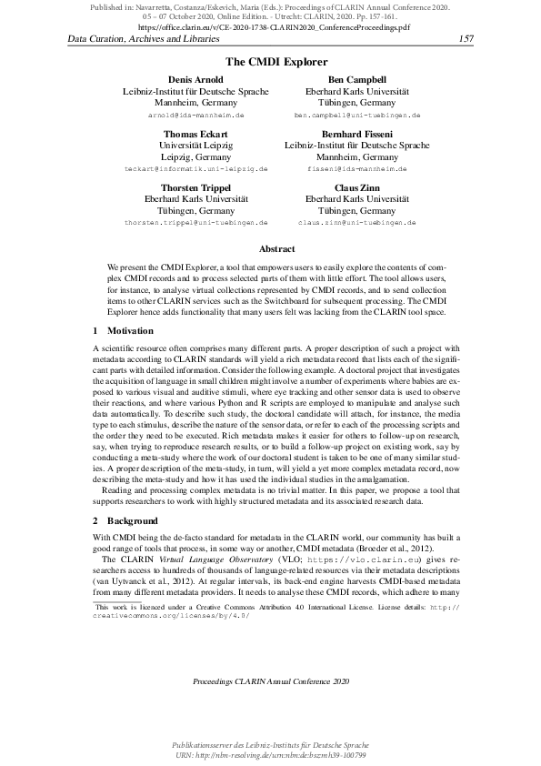 (PDF) The CMDI Explorer