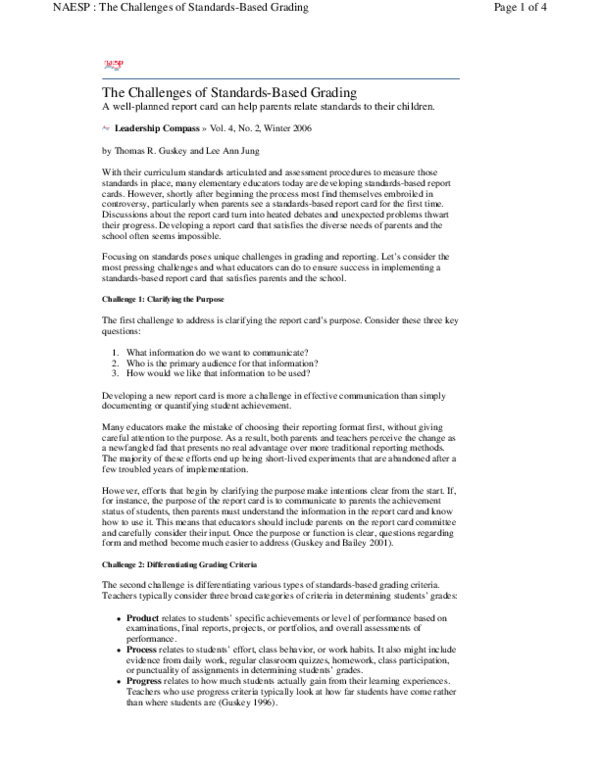 (PDF) Challenge 1: Clarifying the Purpose | Thomas Guskey - Academia.edu