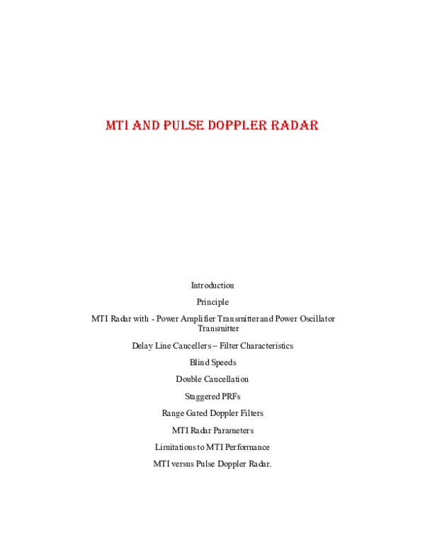 (PDF) RADAR UNITS-3,4,