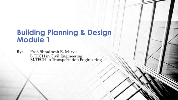 (PDF) Building Planning & Design Module 1