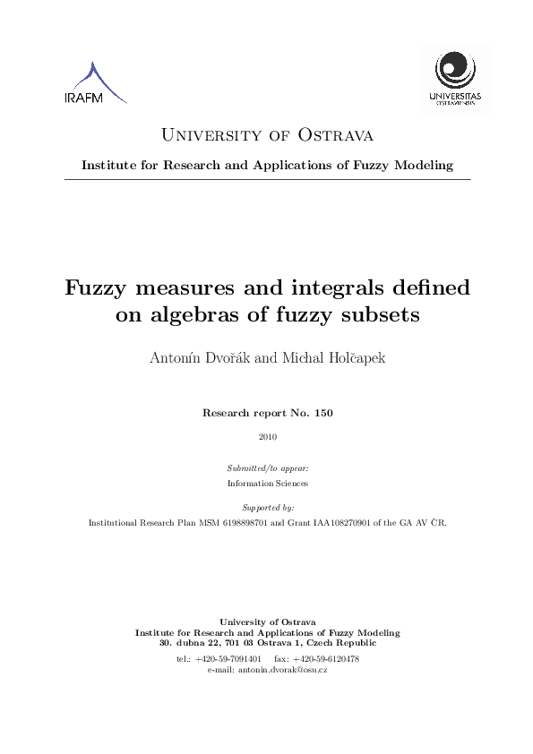 (PDF) University of Ostrava Institute for Research and Applications of Fuzzy Modeling Fuzzy ...